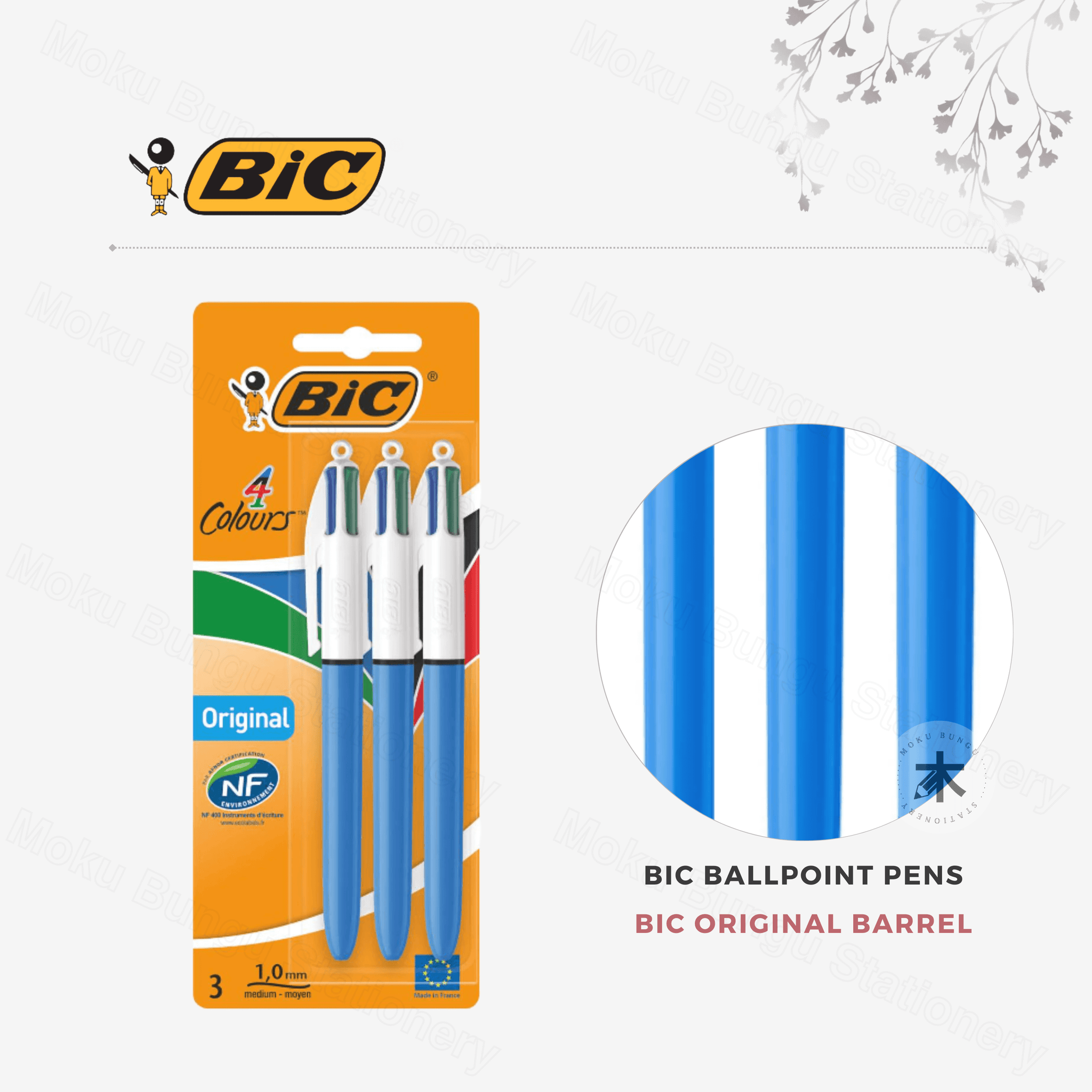 BIC - Original - 4 Colours Ballpoint Pens 1.0 mm - Pack of 3 – Moku ...