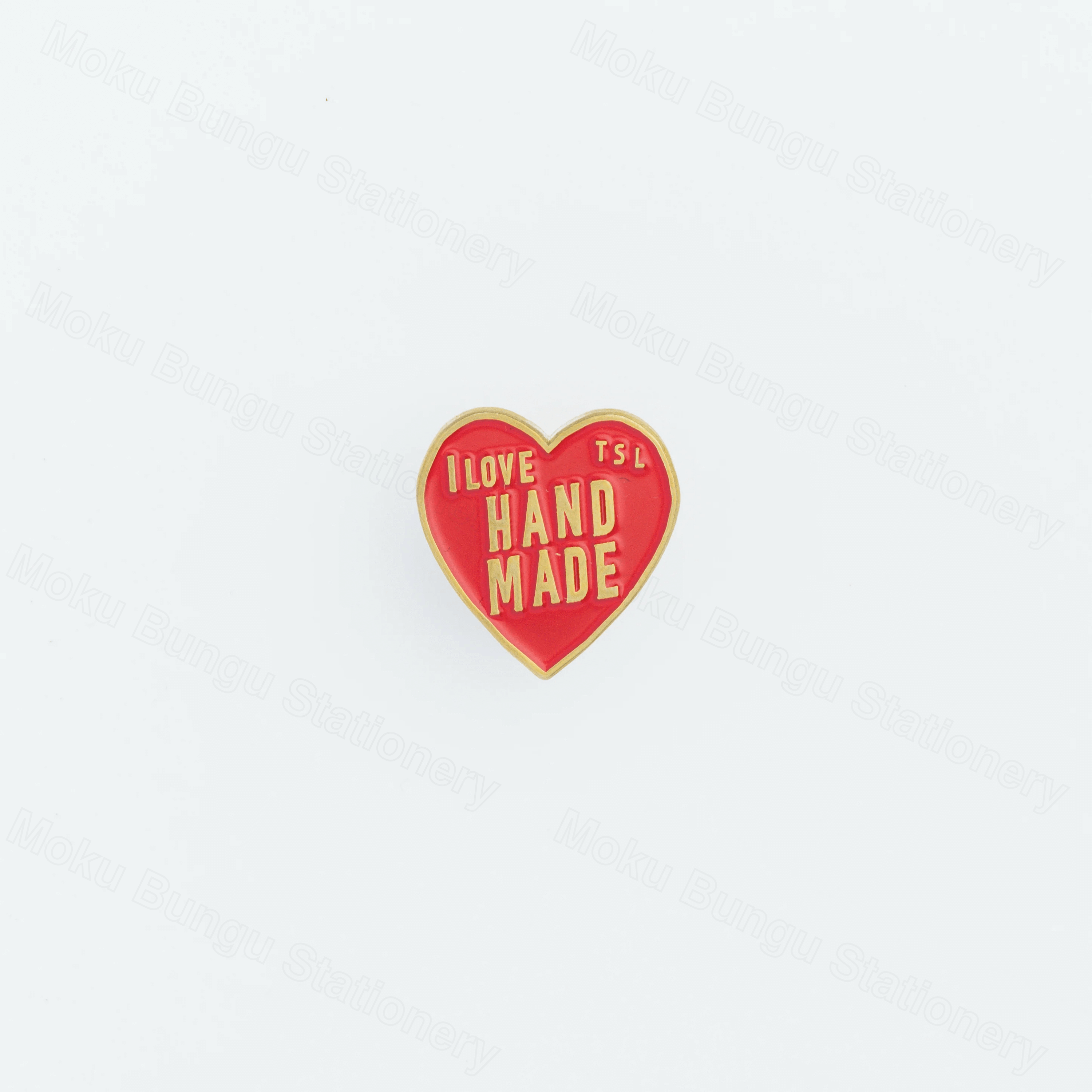 The Superior Labor - Brass Pin - Heart Logo - Red – Moku Bungu Stationery