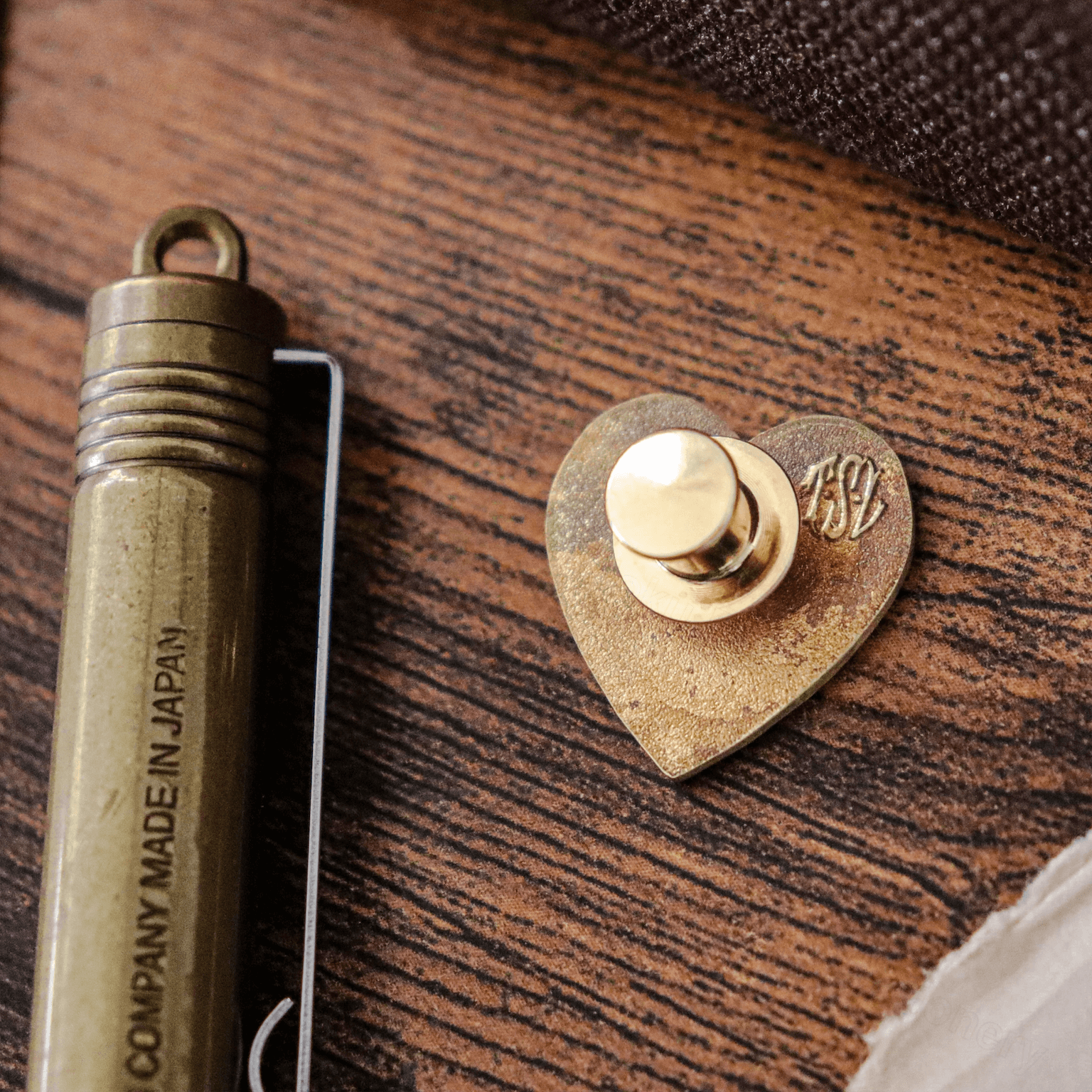 The Superior Labor - Brass Pin - Heart Logo - Red – Moku Bungu Stationery